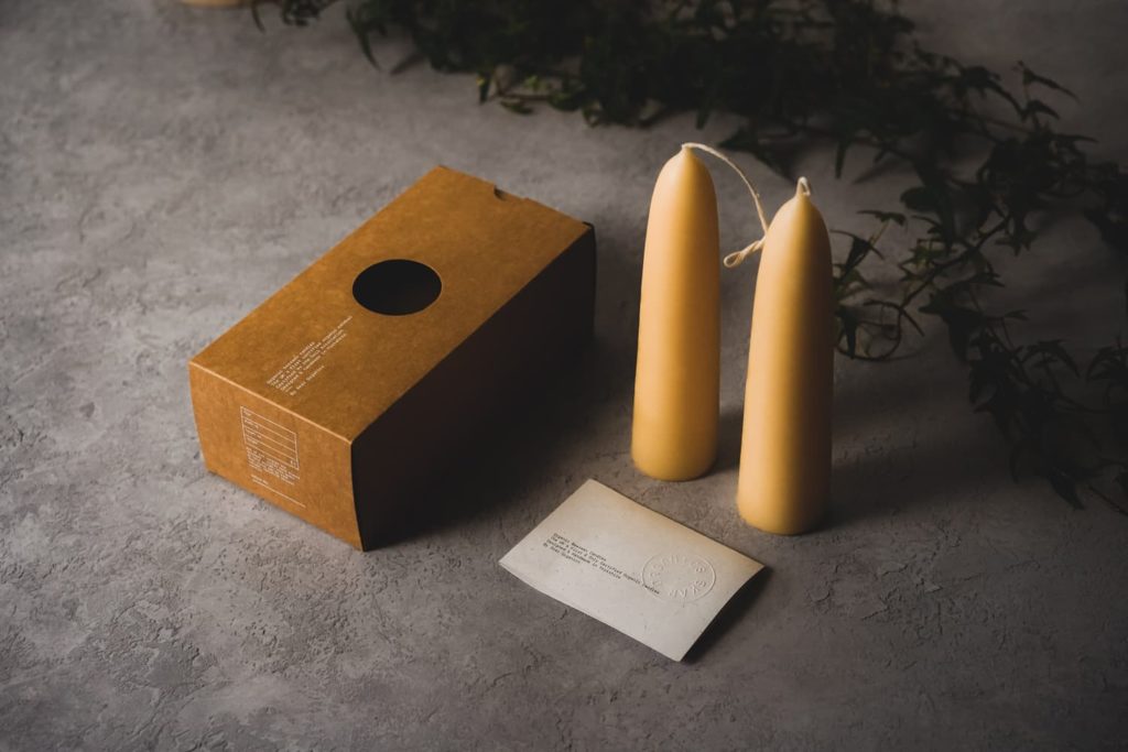 Organic Beeswax Stubby Taper Candles (Large) [Box] - Skär Organics